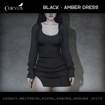 Second Life Marketplace - Corvus : Black Amber Dress
